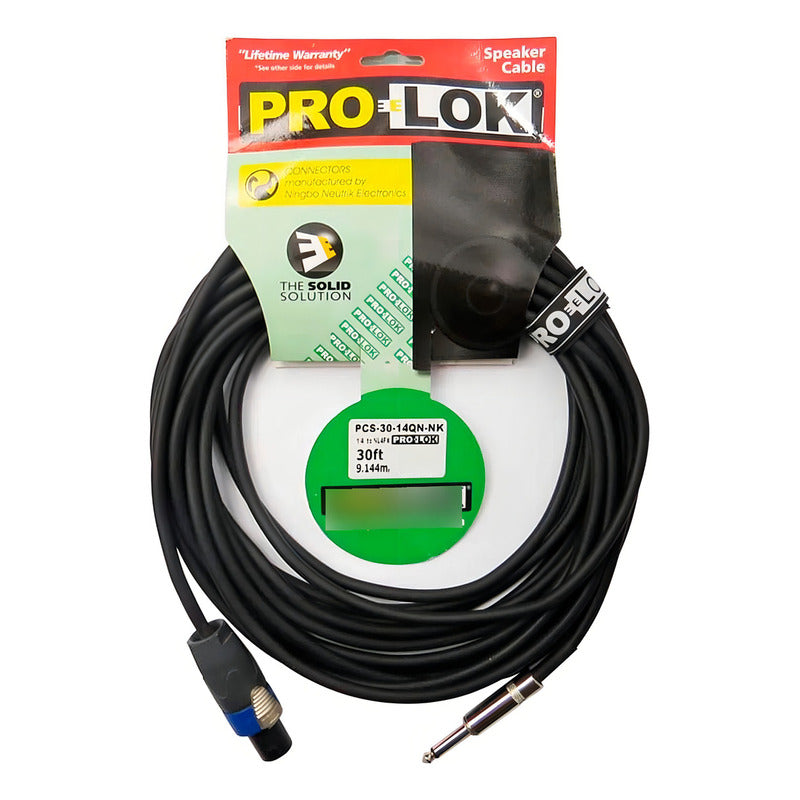 Cable De Audio Pro-lok 9m Plug 1/4 A Speakon Negro Pcs-30-14qn-nk ...