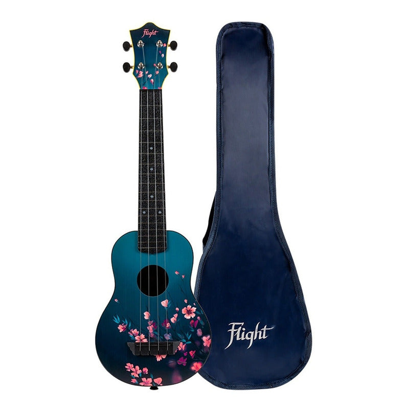 Flight Tusl-32 Sakur Ukulele Soprano Azul Flor Plástico Abs Color Dise ...
